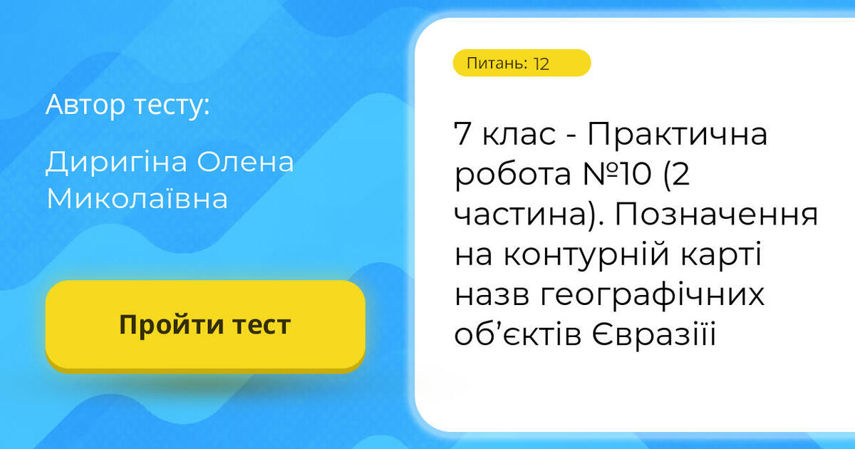 7 клас Практична робота №10 2 частина Позначення на контурній карті назв географічних об